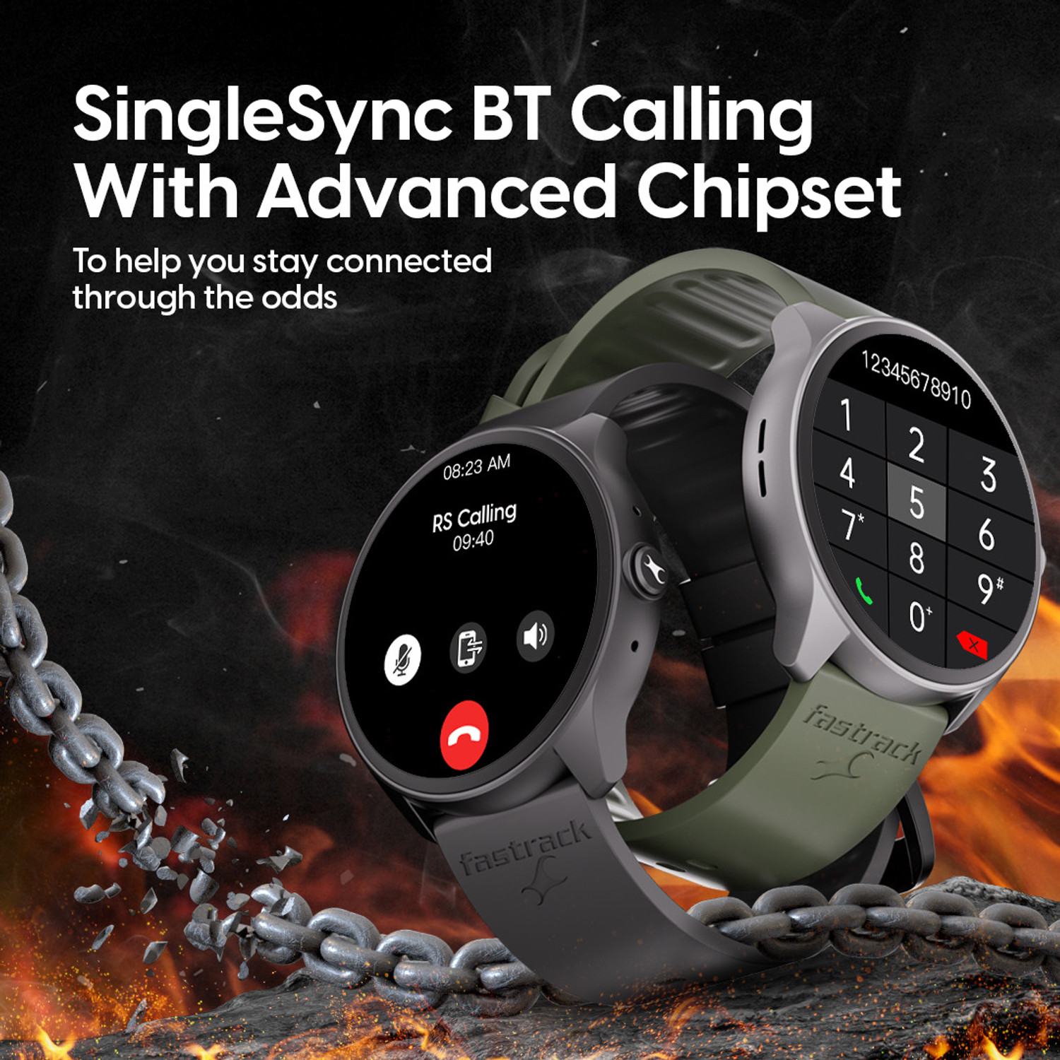 Fastrack Pro|1.3Inch AMOLED display with 600 Nits|Advanced BT Calling Chipset Smartwatch (Black ...