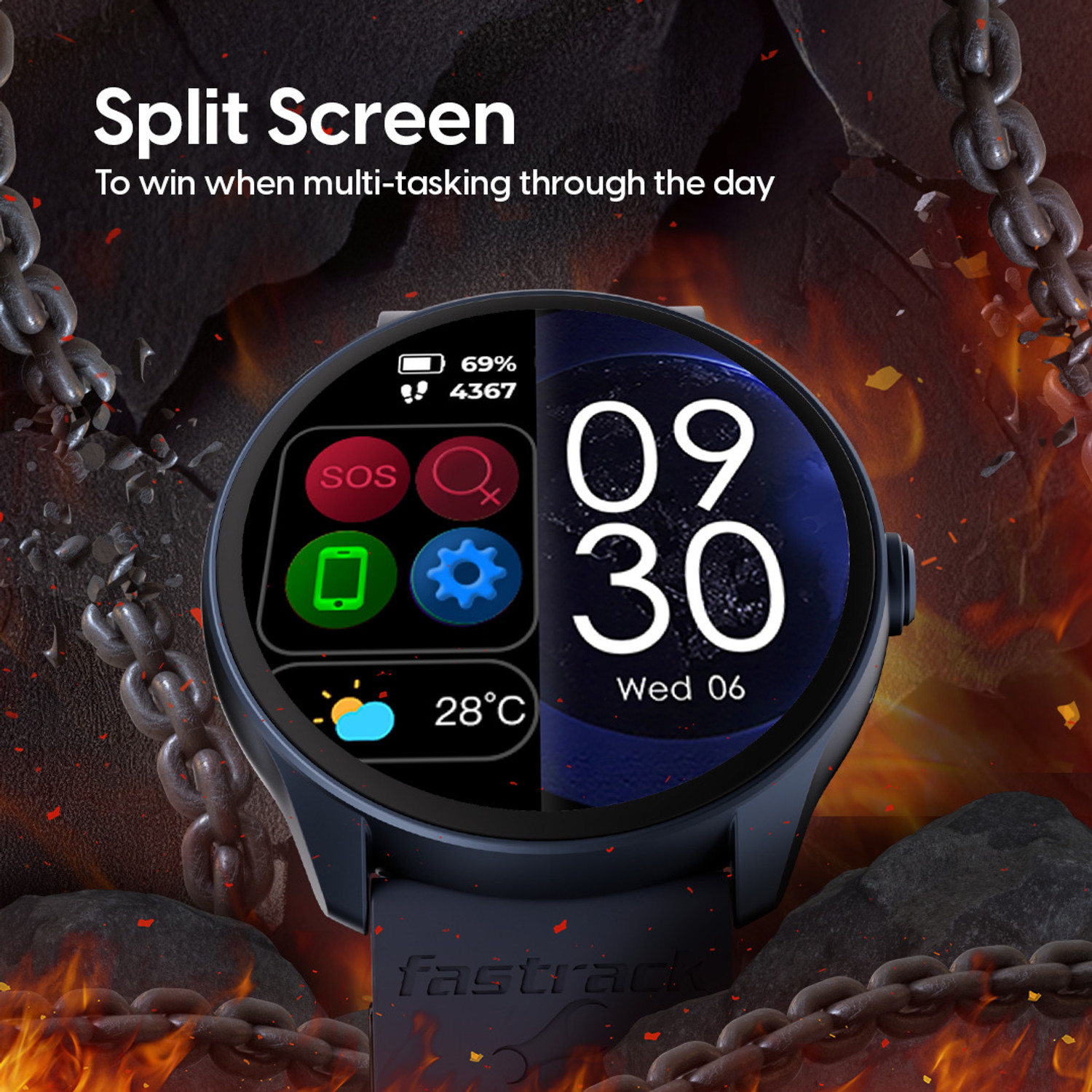 Fastrack Pro|1.3Inch AMOLED display with 600 Nits|Advanced BT Calling ...