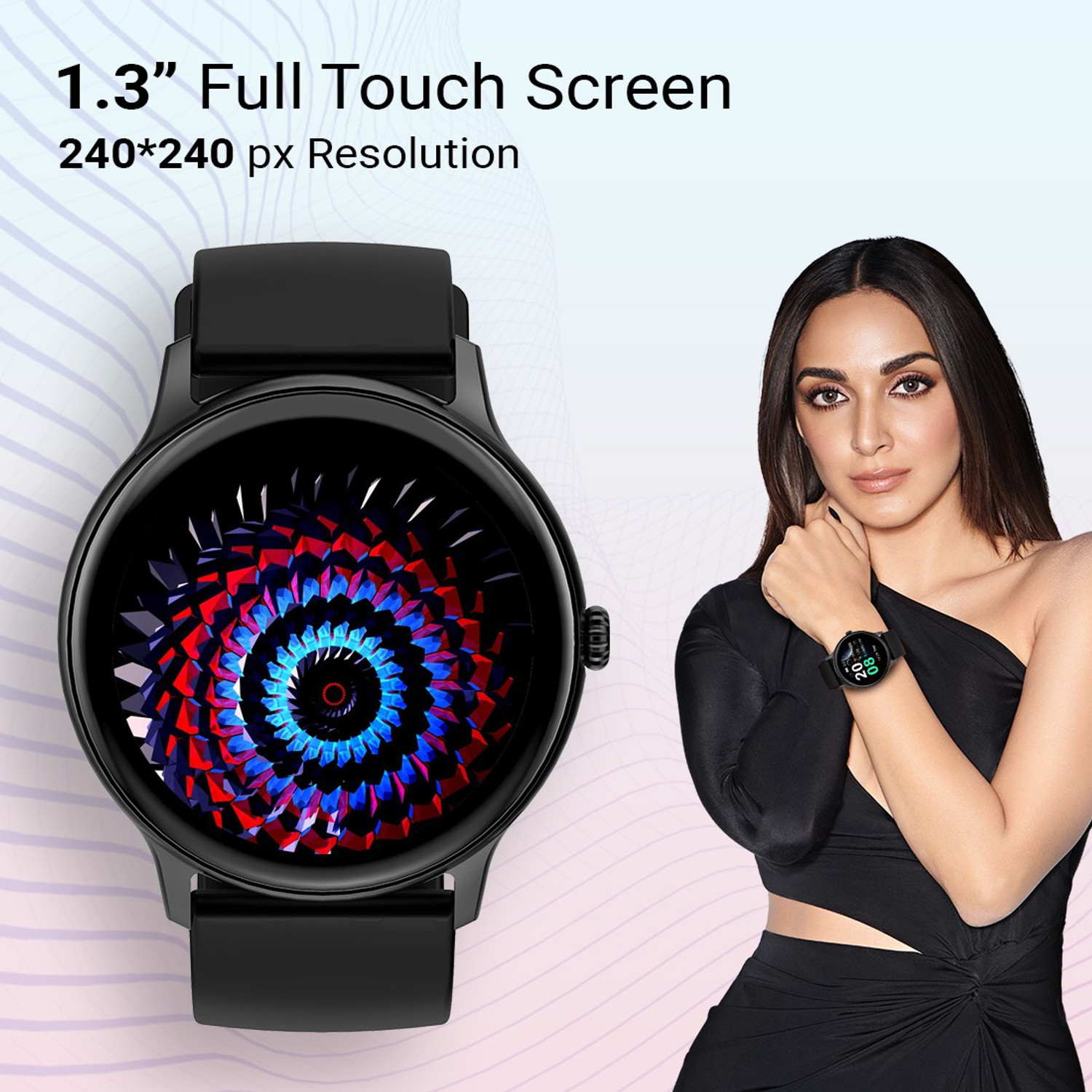 Fire-Boltt Hurricane 33.02mm (1.3) Curved Glass Display with BT Calling ...