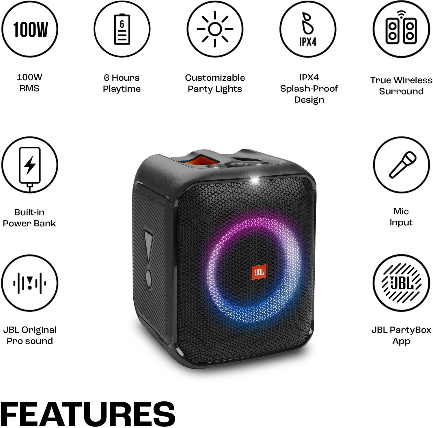 JBL Partybox Encore Essential, Dynamic Light Show ,6Hrs Playtime,Built ...