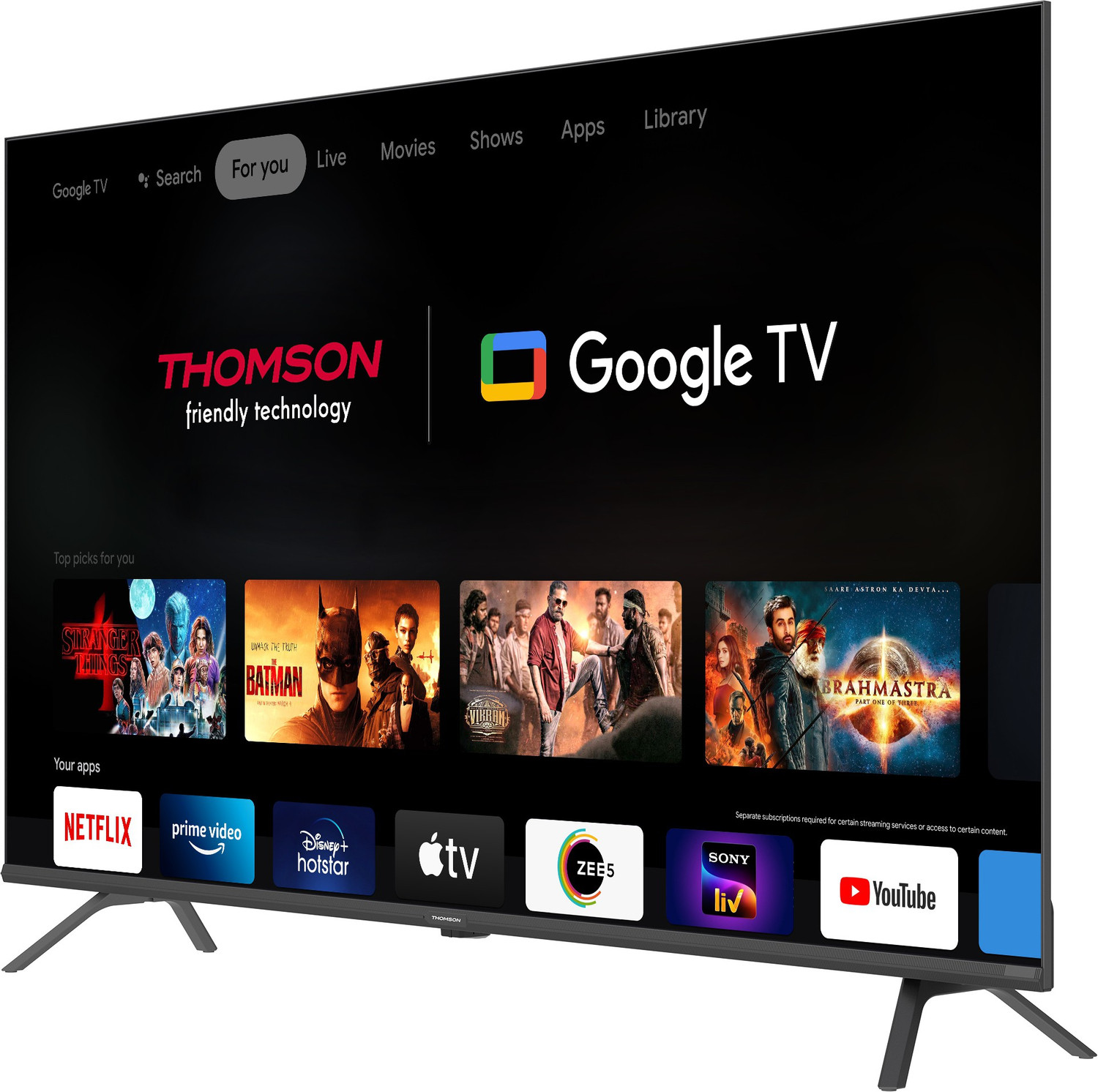 Thomson 139 cm (55 inch) QLED Ultra HD (4K) Smart Google TV with HDR 10 ...