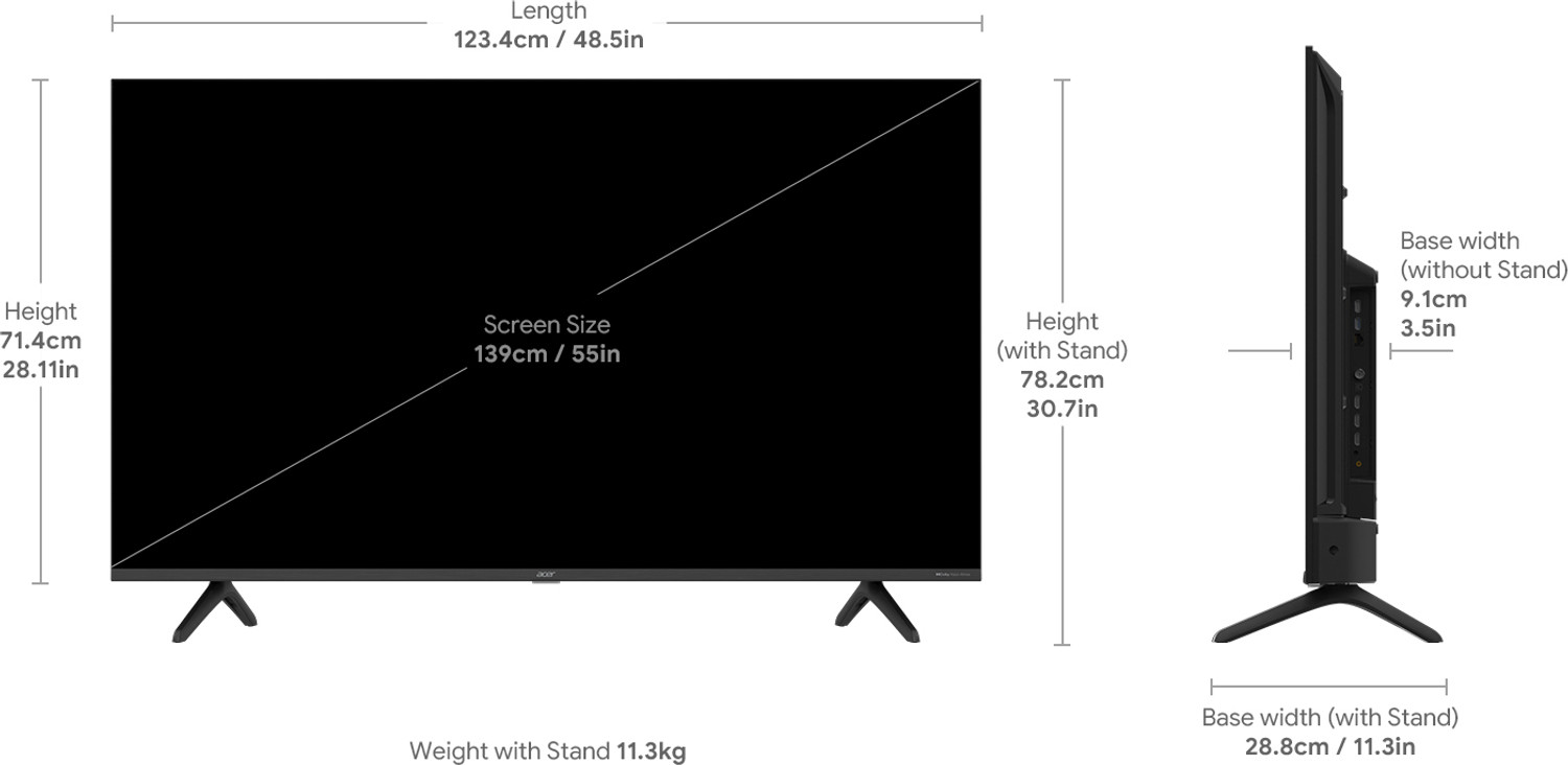 Acer Advanced I Series 139 cm (55 inch) Ultra HD (4K) LED Smart Google ...