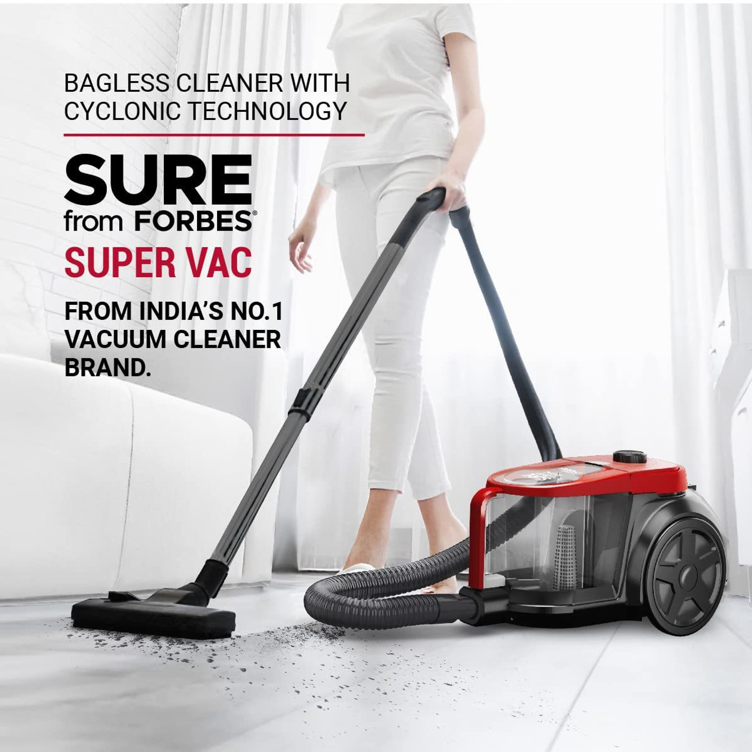 EUREKA FORBES Super Vac Bagless Dry Vacuum Cleaner (Black, Red) - Price ...