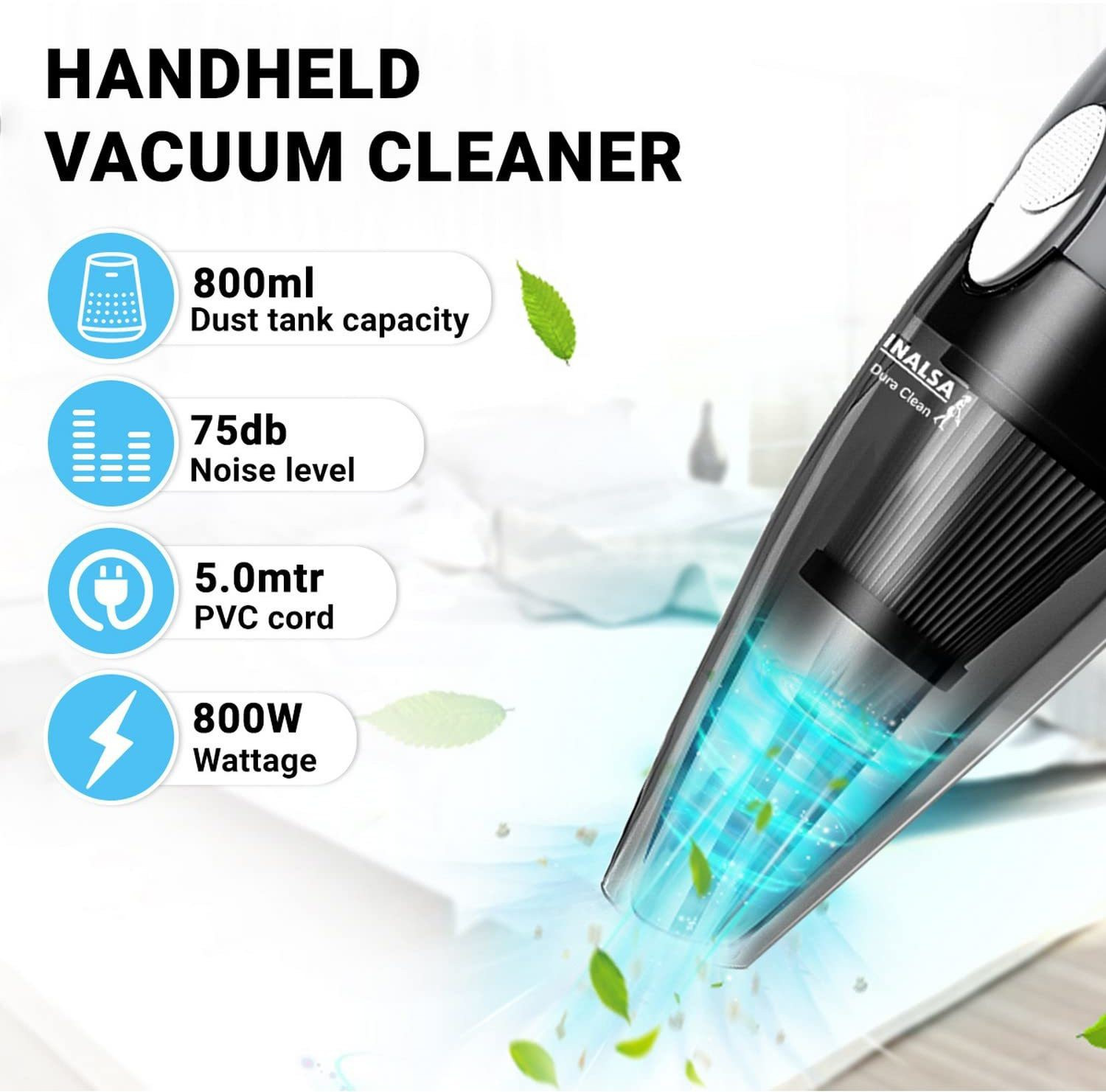 Inalsa Dura Clean Plus 2 in 1 Upright , Handheld & Stick 800W 16KPA ...