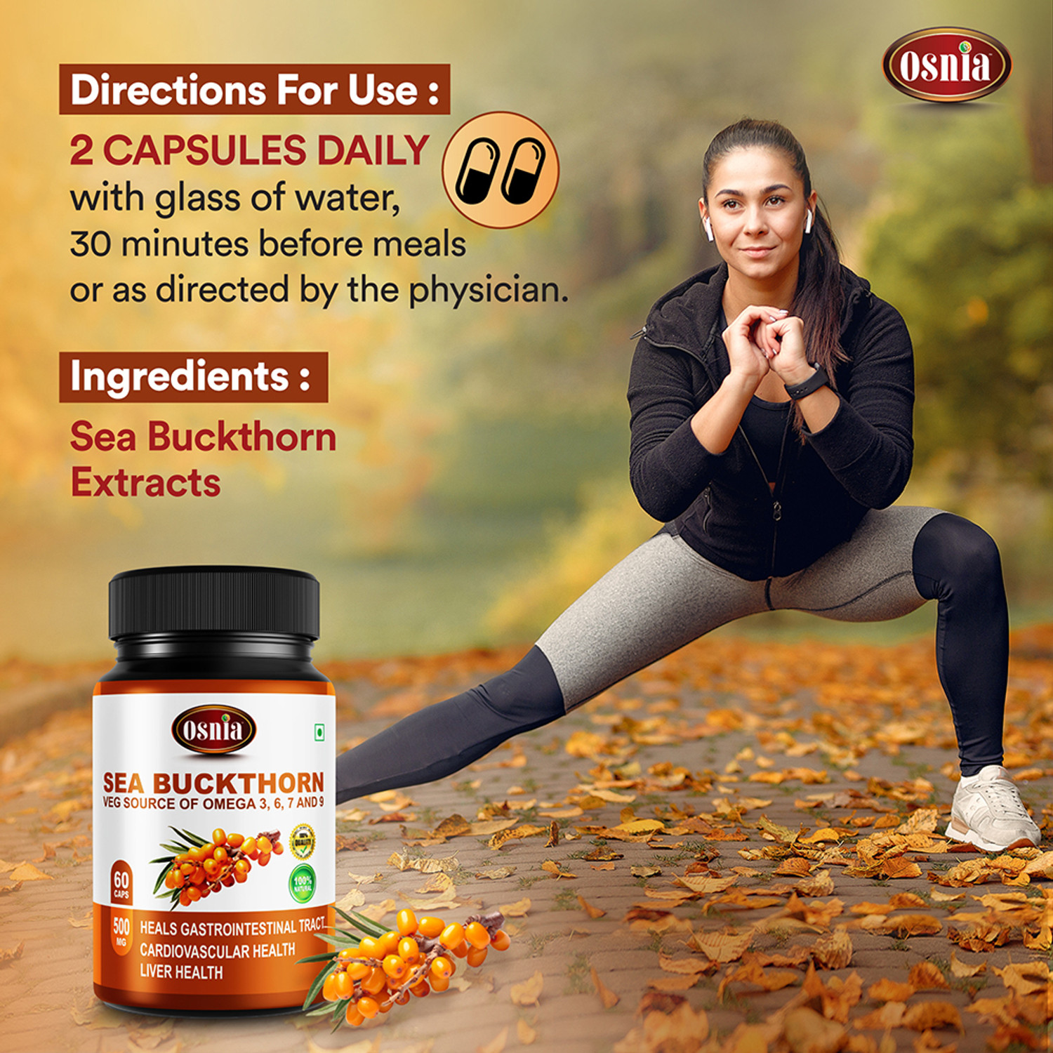 OSNIA Sea Buckthorn Source of Omega, Supports Digestions, Heart Health ...