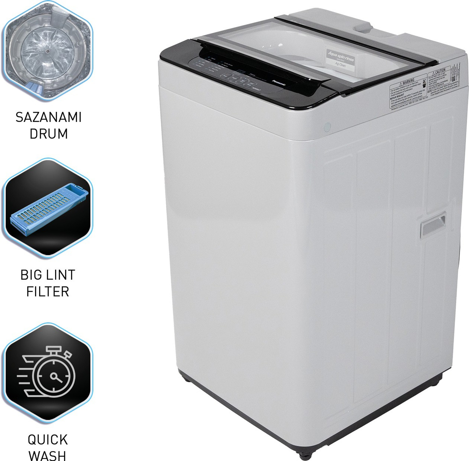 Panasonic 6.5 kg 12 Wash Programs Active Foam Wash Fully Automatic Top ...