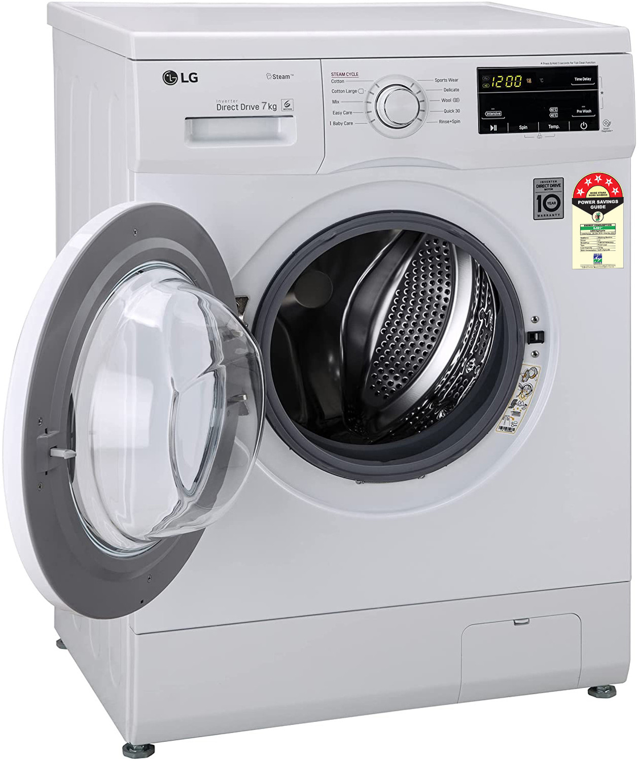 LG 7 kg 5 Star with Steam, Inverter Direct Drive Technology, 6 Motion ...