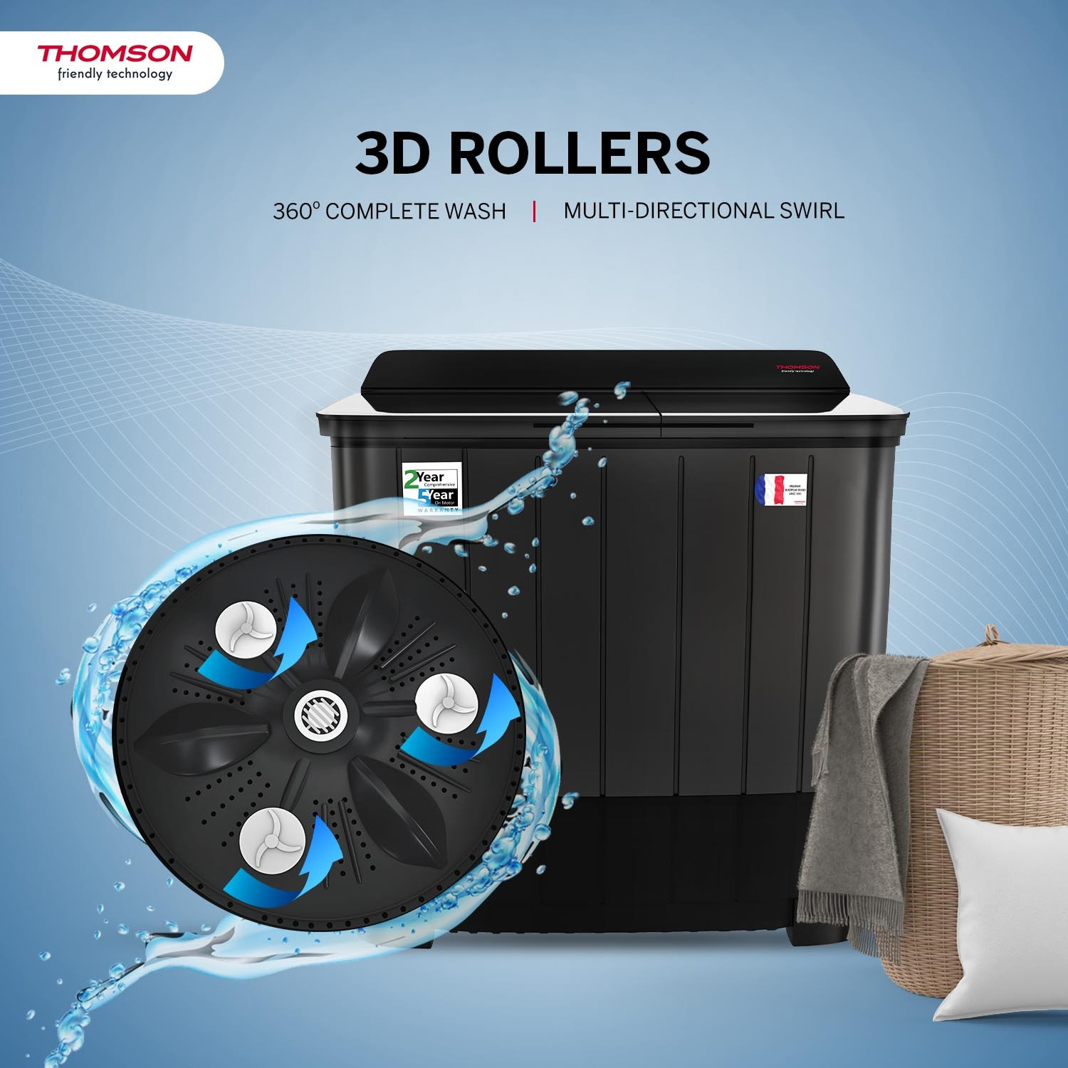 Thomson 12 kg 5 Star Aqua Magic Toughen Glass with soft closure and ...