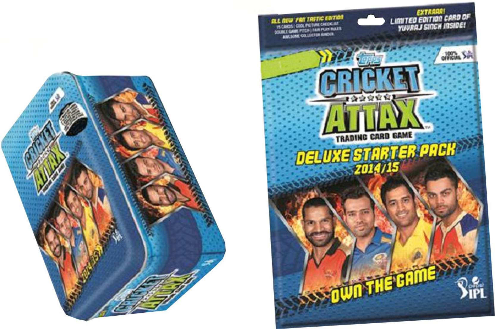 Topps IPL 2014 Cricket Attax Deluxe Starter Pack and Tin Combo - IPL ...