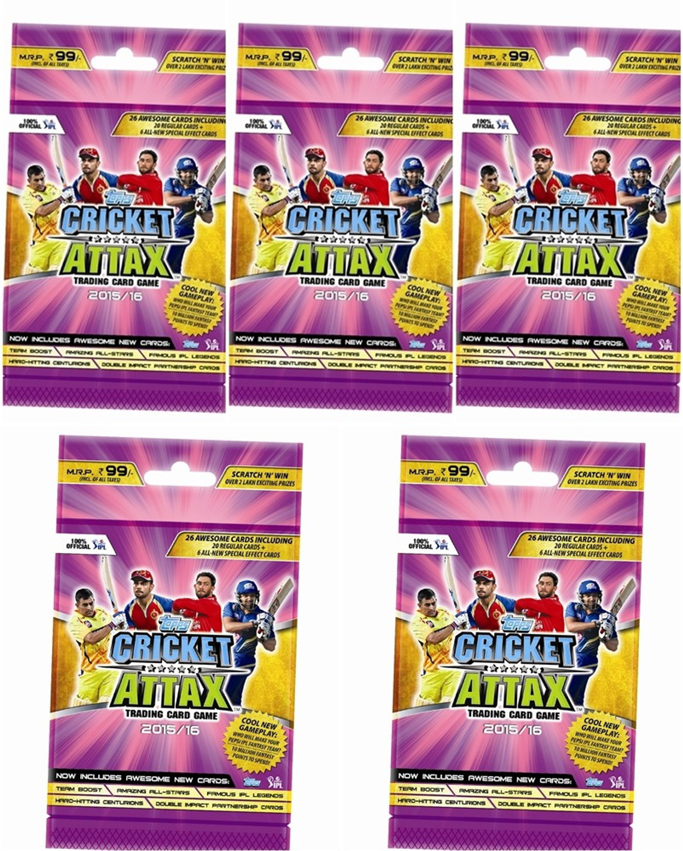 Topps Cricket Attax 2015/16 IPL 5 Multipack Combo - Cricket Attax 2015/ ...