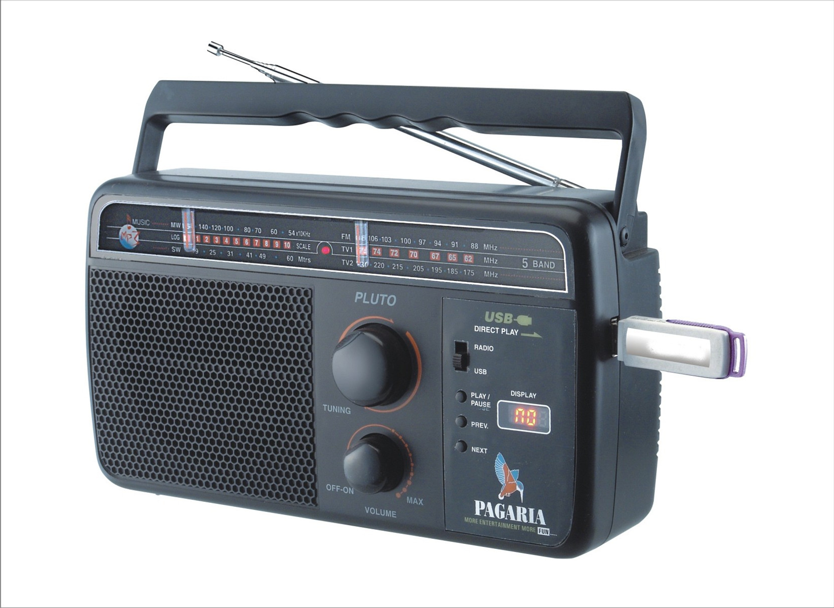 PAGARIA 5 Band, USB Support, Rechargeable Battery FM Radio - PAGARIA ...