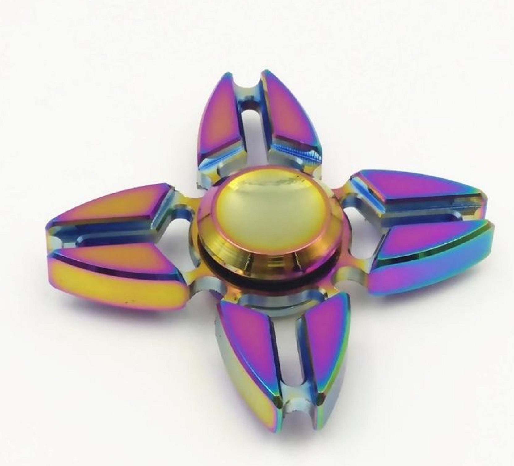 AncientKart Rainbow Shinning High Speed Metal 4 Sided Fidget Spinner ...