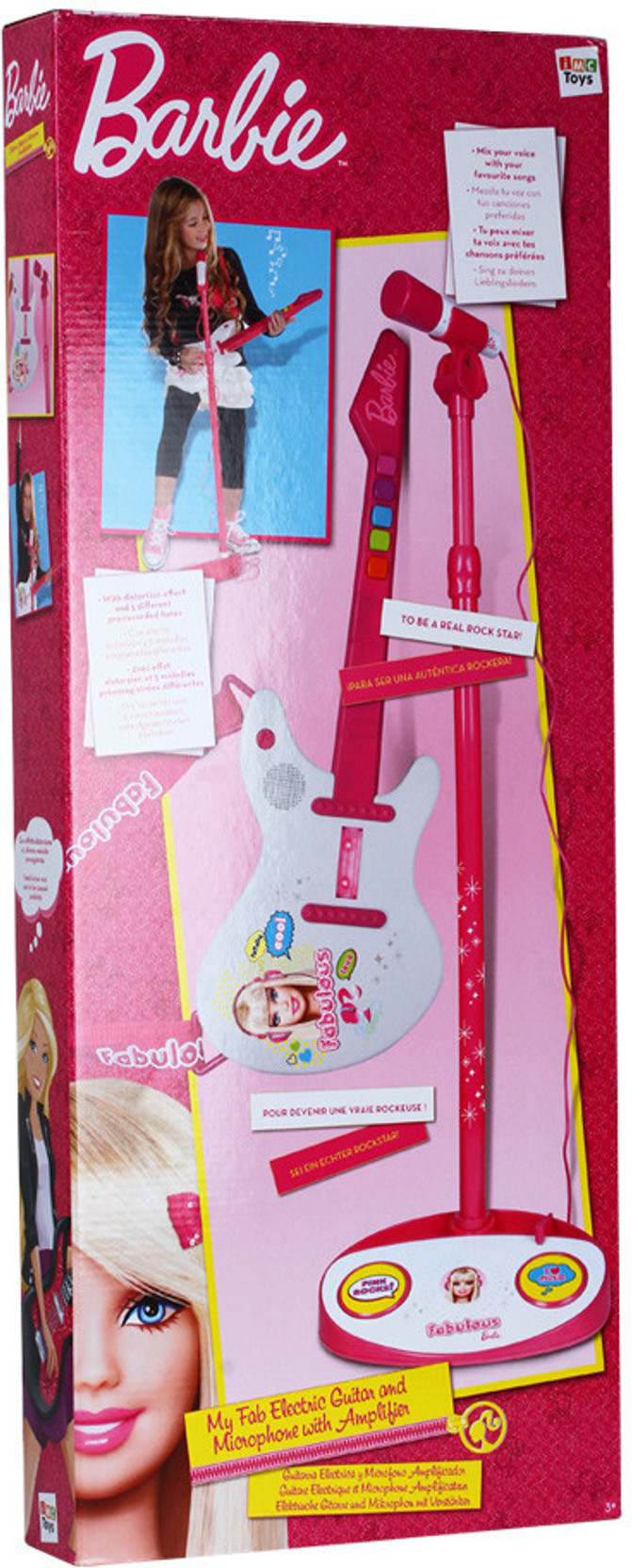 Barbie Electric Rock Guitar with Microphone - Electric Rock Guitar with ...