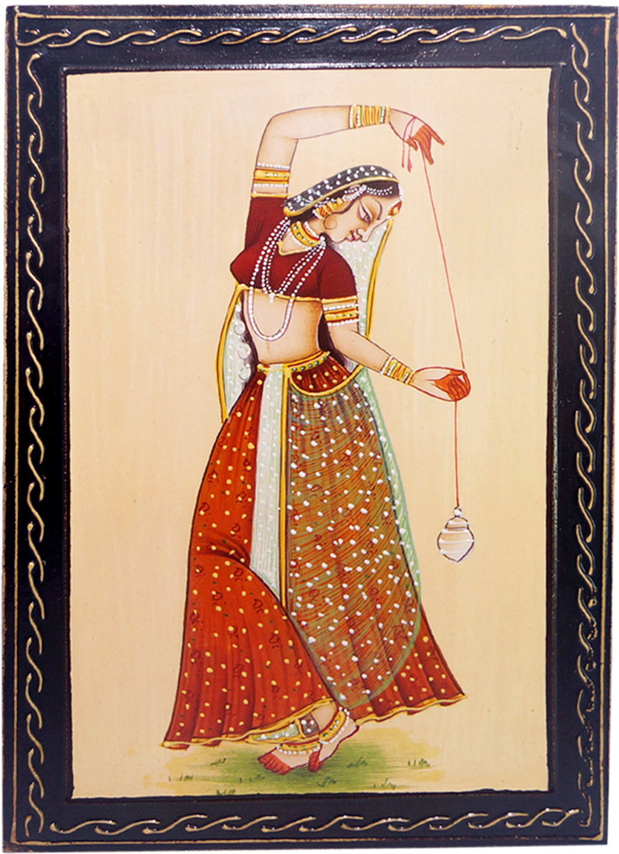 Wooden Handicraft Rajasthani Bani Thani Ladies Painting Fine Art Print ...