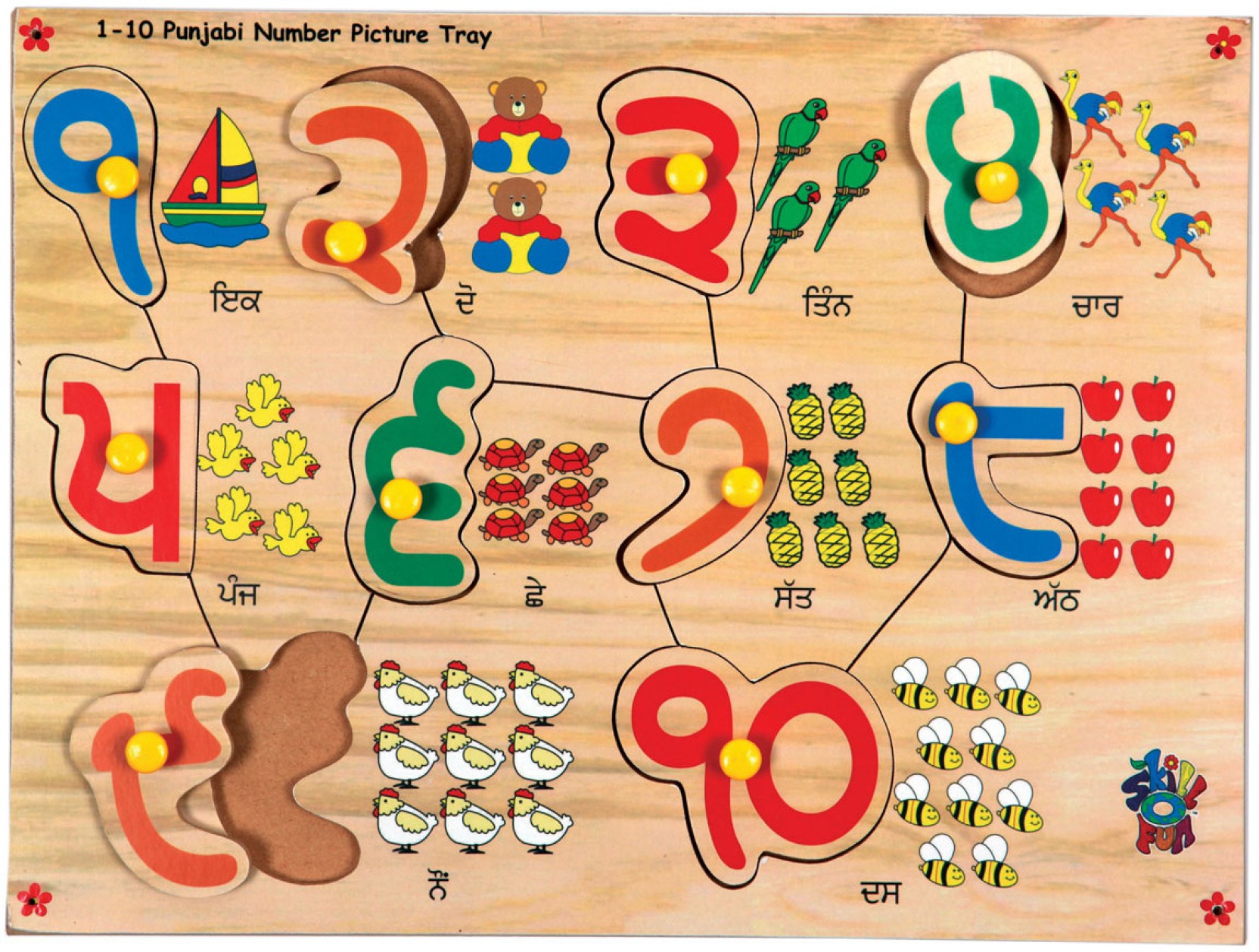 Skillofun Skillofun Punjabi Number Picture Tray 1 10 Skillofun skillofun-skillofun-punjabi-number-picture-tray-1-10-skillofun