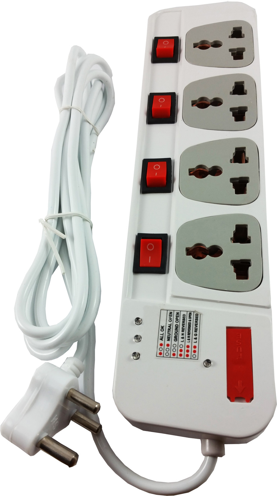 CARE CASE 4 switch 3 yards extension board cord spike guard 4 Socket ...