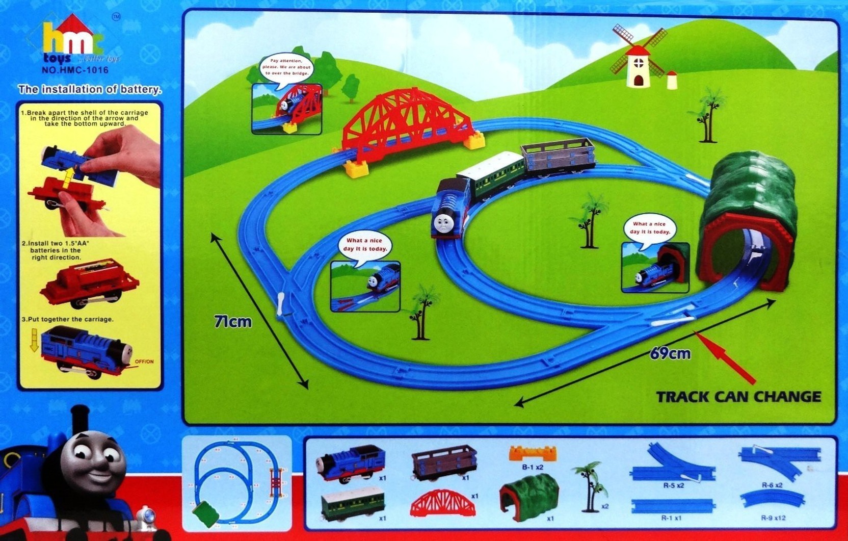Toy Tree Thomas Train Battery Operated and Set with Changeable Tracks ...