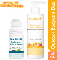 WishCare Sunscreen Body Lotion SPF 50 PA+++ & Underarm Roll On Combo ...
