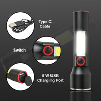 Care 4 USB Rechargeable Metal Body Torch Light For Emergency Torch ...