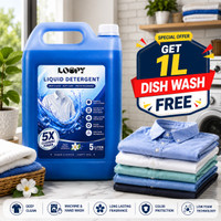 Loopy Liquid Detergent 5L Tough Stain Remover + 1 L Dish Wash Fresh ...