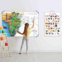GIANT INDIA COLOURING POSTER and Telugu Alphabet (Telugu) |Combo of 1 ...