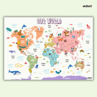 World Map for Kids: Learn Countries, Capitals, Landmarks, and Wildlife ...