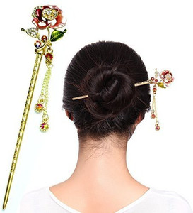 Traditional Chinese Hairstyle With Chopsticks