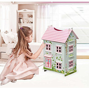 Generic Uniquely Handcrafted Beautiful And Adorable Sweet Pea Cottage Dollhouse With 3D Hand Carved Furniture Easy Transport Convenien Uniquely Handcrafted Beautiful And Adorable Sweet Pea Cottage Dol...