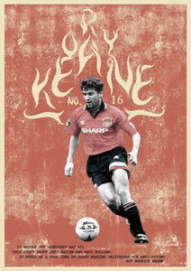 Roy Keane Poster Roy Keane Ireland Football Legend Iconic Portrait