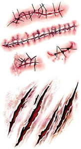 Fake Injury Tattoos Halloween Tattoo Stickers Simulation Horror Blood