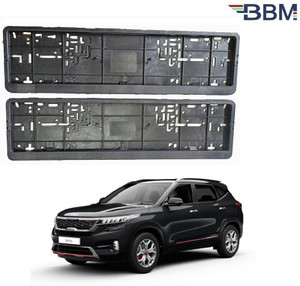 BBM Car Number Plate Plastic Frame Front Back Side Holder Protector Universal Set of 2 Black Colour Compatible with Kia Seltos Car Number Plate Price in India Buy BBM Car