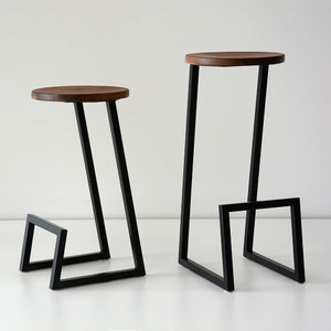 Wooden bar stools with black metal legs store