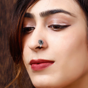 AHOORA ENTERPRISES Pearl Silver Plated Alloy Nose Stud Price in India Buy AHOORA ENTERPRISES Pearl Silver Plated Alloy Nose Stud Online at Best