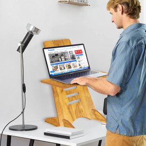 Wooden standing laptop stand store