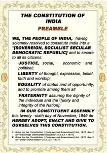 Poster Of Preamble Of Indian Constitution