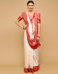 White Saree With Red Border - Buy White Saree With Red Border online at ...