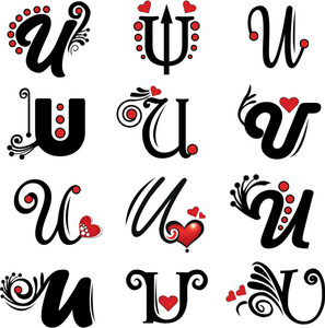 Letter U Tattoo Designs