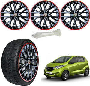 WolkomHome Wheel cap Hub Cap Delta Black Red Ring Nylon Zip Tie 4 pc Metal Ring 13 Inch Wheel Cover For Datsun Redi GO 1.0 S Price in India Buy WolkomHome Wheel