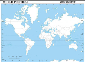 World Map Outline Printable A4