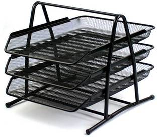 Flipkart.com | FULLHOUZ 3 Compartments Metal Document Tray or Office ...