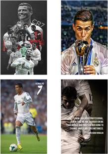 HK Prints 45 cm Cristiano Ronaldo Combo sticker Set of Four stickers ...