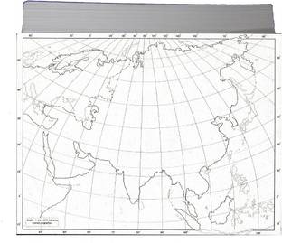 Flipkart.com | CRAFTWAFT OUTLINE PHYSICAL MAP OF ASIA BLANK A4 67 gsm ...