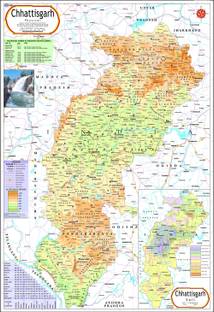 Chhattisgarh Physical Map Photographic Paper - Maps posters in India ...