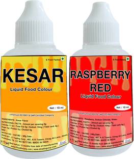 E Food Factory Liquid Food Colour ( Kesar & Raspberry Red ) 10ml In ...