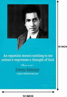 Srinivasa Ramanujan Mathematician Wall Poster For Room With Gloss ...