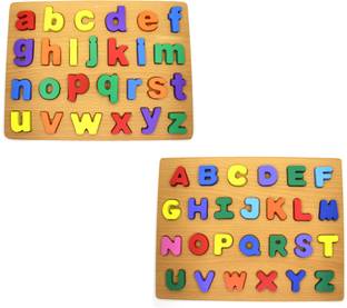 jaraglobal Wooden Small & Capital Alphabet ABCD (ABCD to Z) Educational ...
