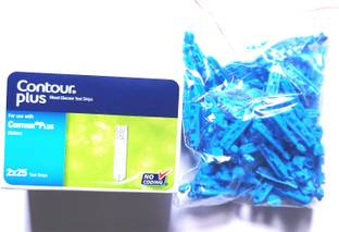 CONTOUR PLUS , Plus One and Elite Glucometer Strips + 100 Lancets + 100 ...