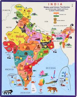 IJARP Wooden General Knowledge India Map With Different States With ...