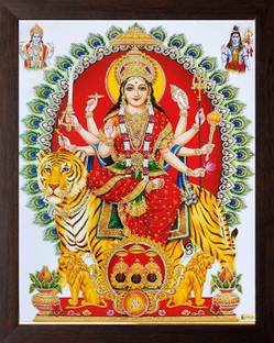 CRAFTSCORNER DURGA MAA WITH SHIVA VISHNU JI PHOTO FRAME | DURGA MAA ...