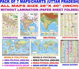 Maps Upsc Pack 7 Uttar Pradesh Political Indian Constitution History ...